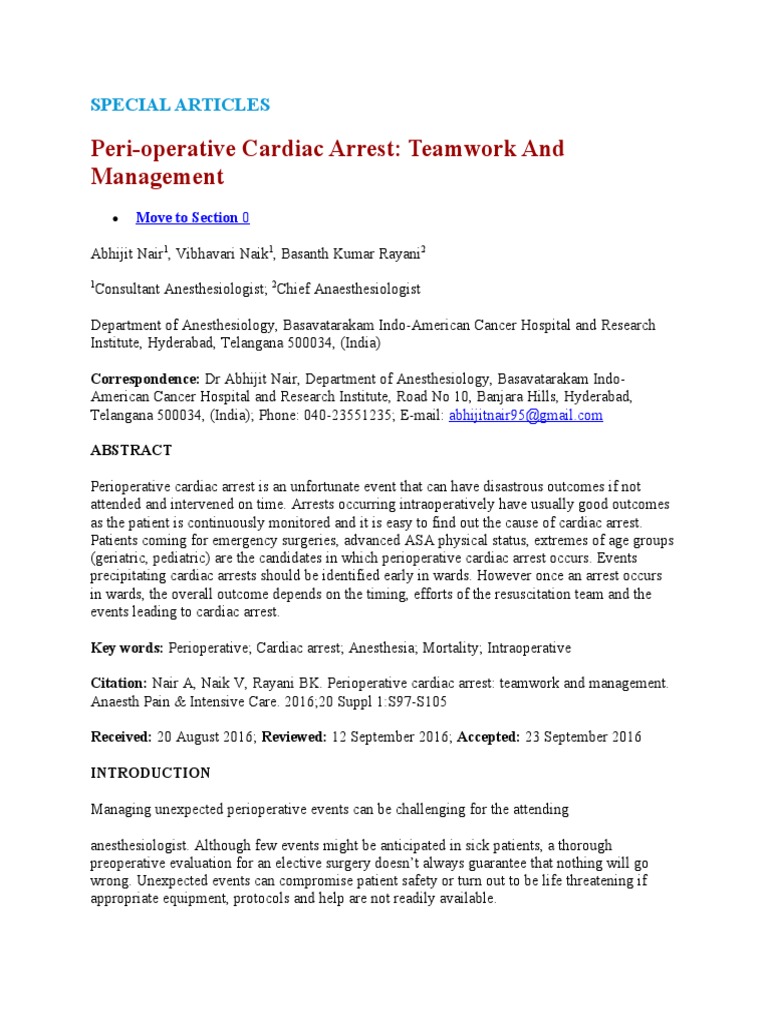 Special Articles | PDF | Cardiopulmonary Resuscitation | Anesthesia