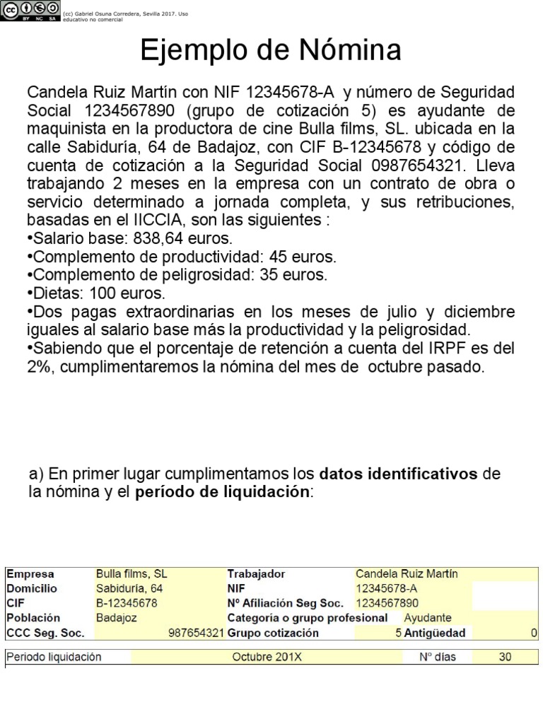 Fol Ejemplo Nomina | PDF | Cheque de pago | Lugar de trabajo