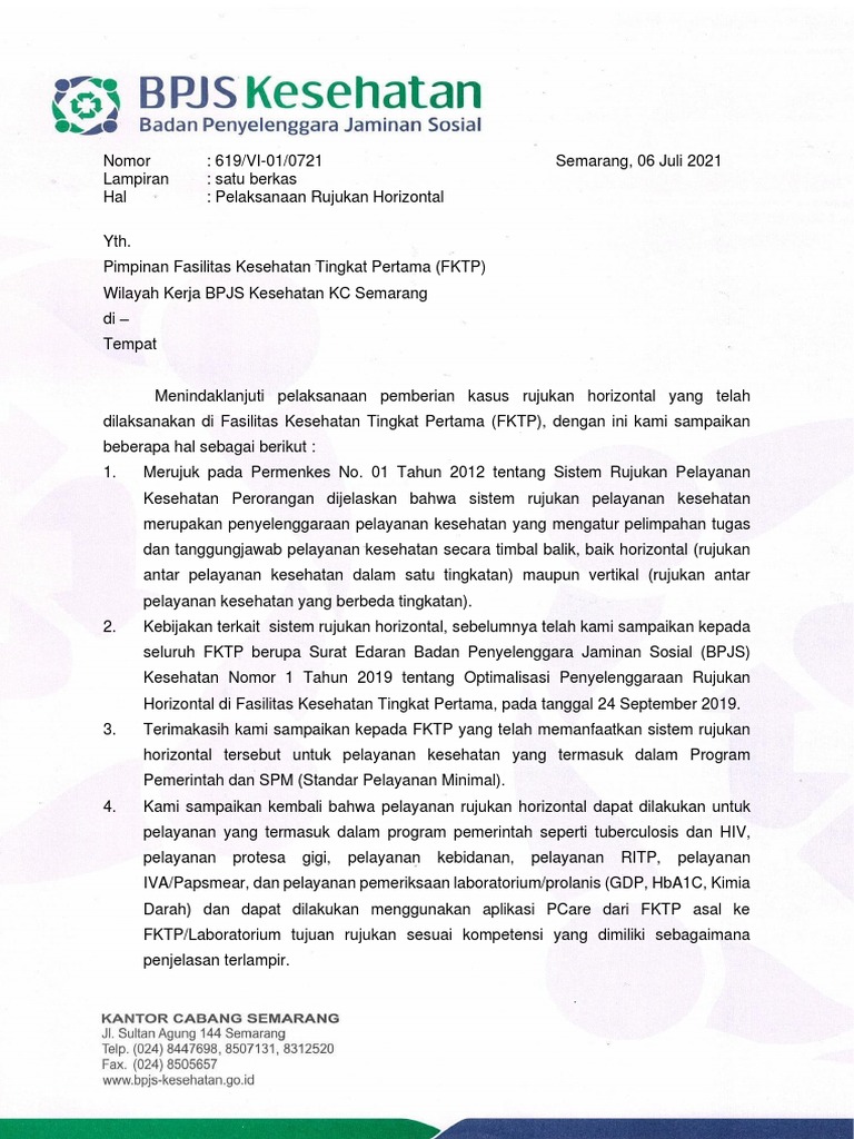 Rujukan Horizontal FKTP 2021 | PDF