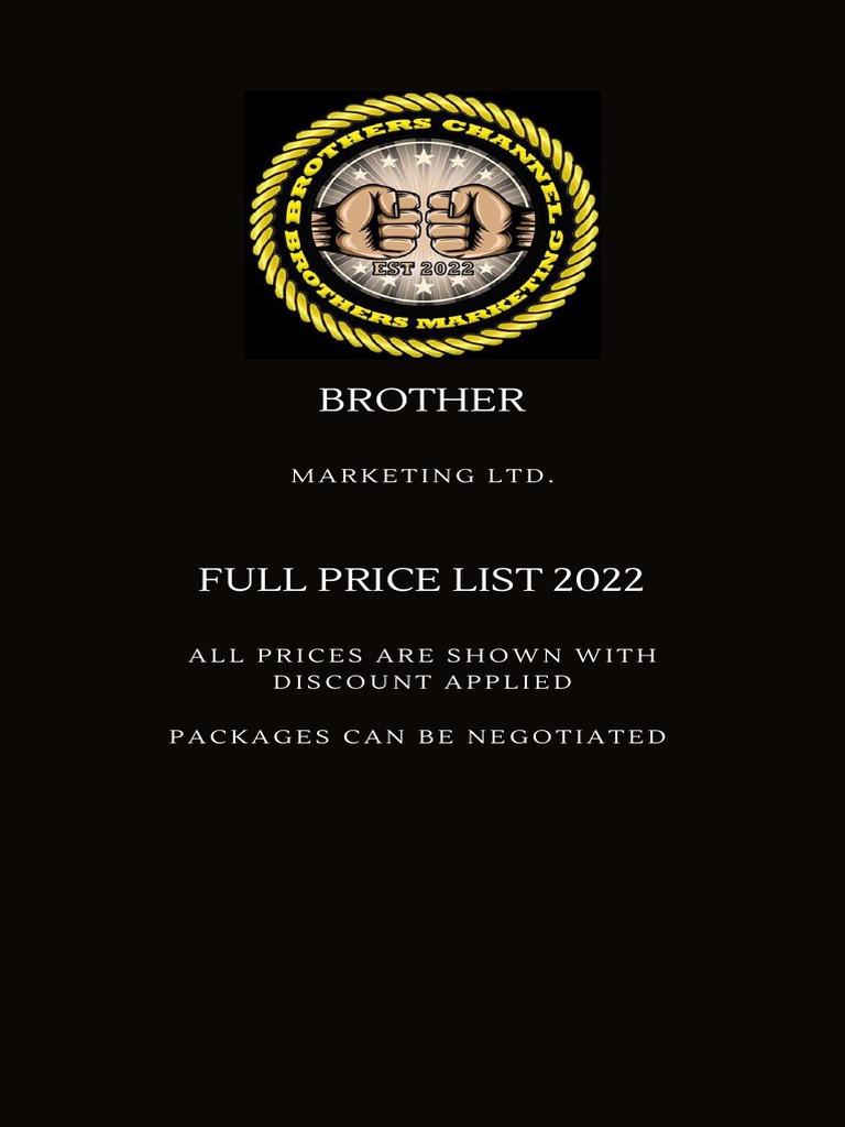 Brother Marketing 2022 Price List | PDF | Prices | Cryptocurrency