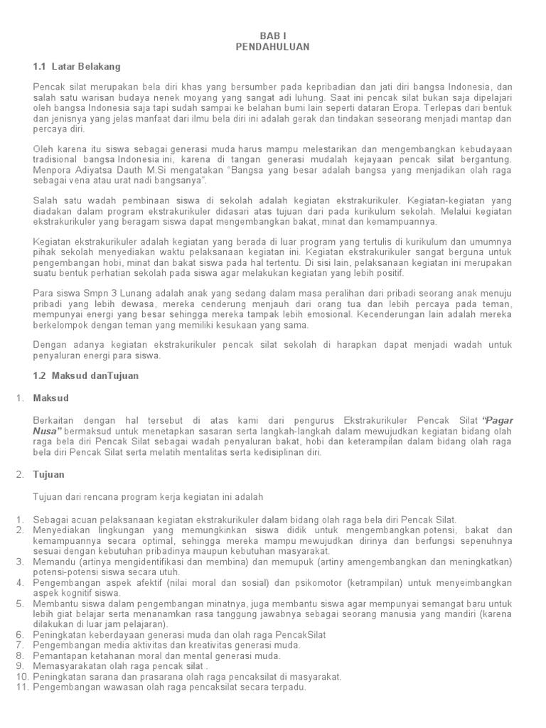 Program Pencak Silat | PDF