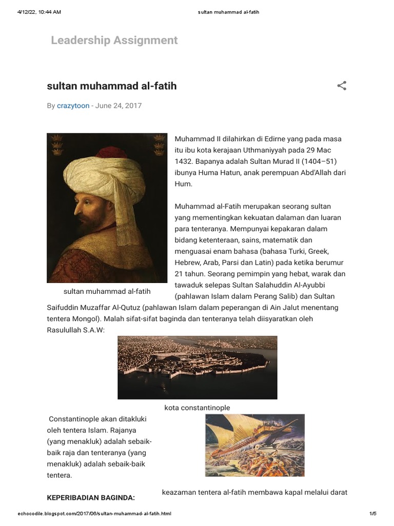 Sultan Muhammad Al-Fatih | PDF