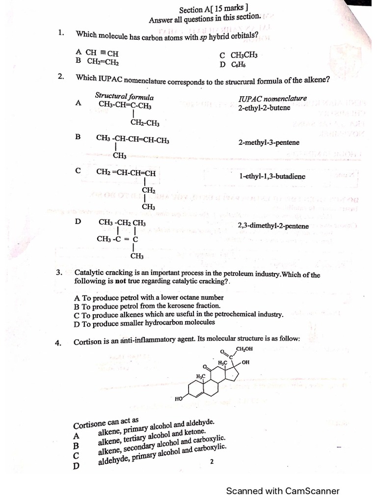 Chem Sem 3 PK 1 2022 HSBP | PDF