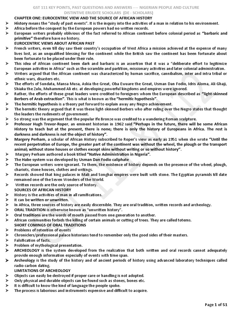 General Studies Summary by OMUGHELE FABULOUS | PDF