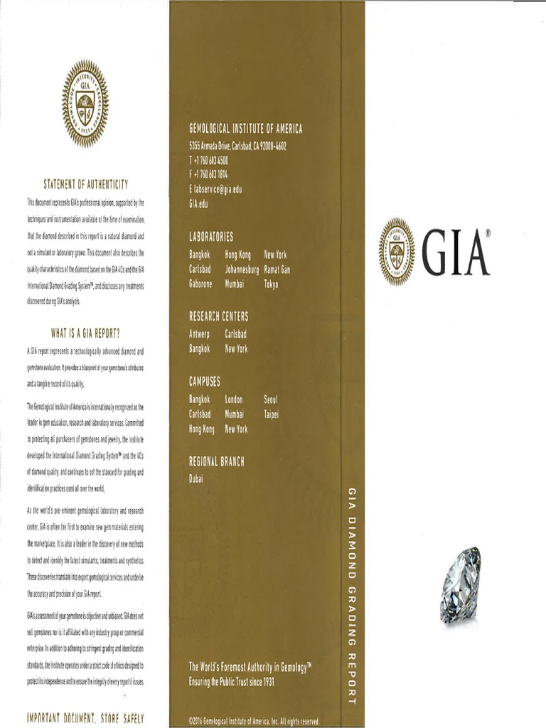 GIA Dimond Grading Report - 2185824138 | PDF