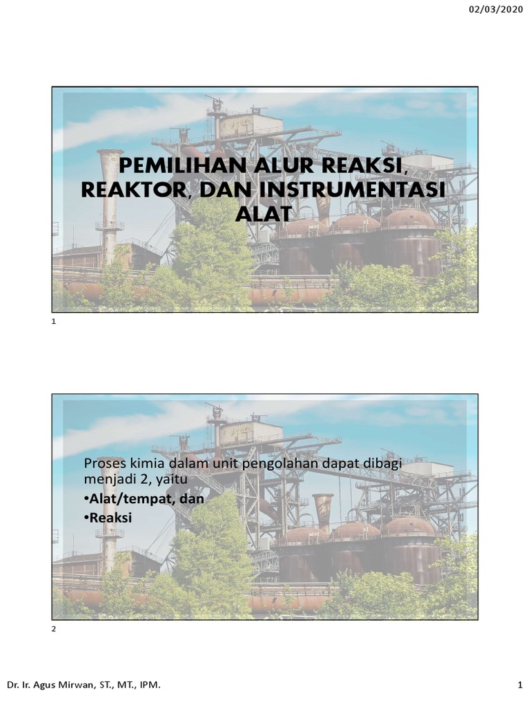 3.pemilihan Alur Reaksi, Reaktor Dan Instrumentasi Alat | PDF