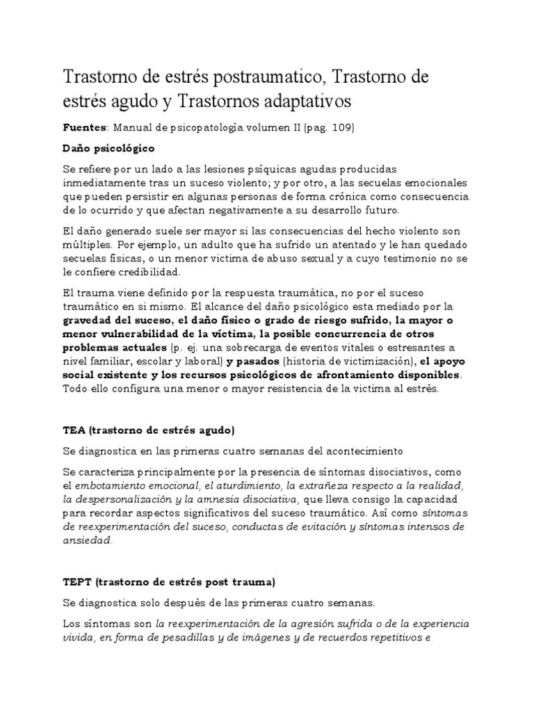 Trastorno De Estres Postraumatico Pdf
