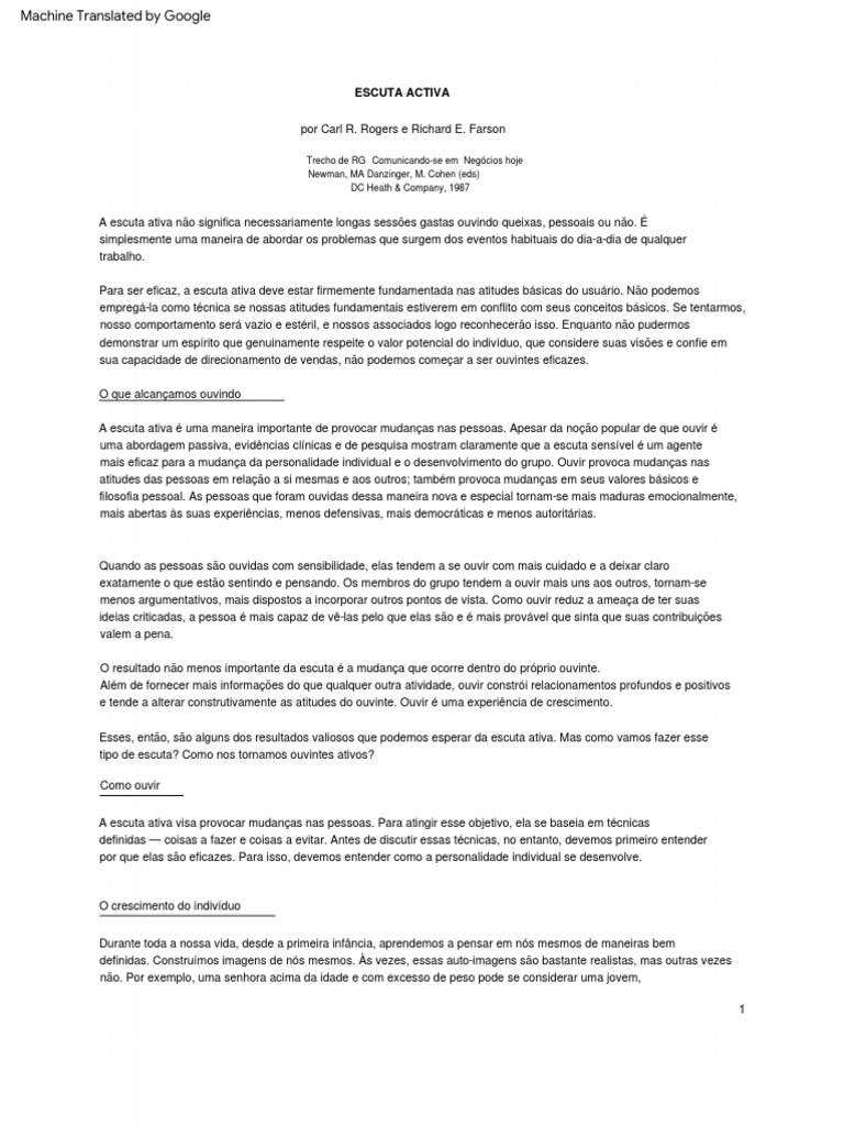 Rogers Farson Active-Listening | Download grátis PDF | Pensamento ... Rogers Farson Active-Listening | Download grátis PDF | Pensamento ...