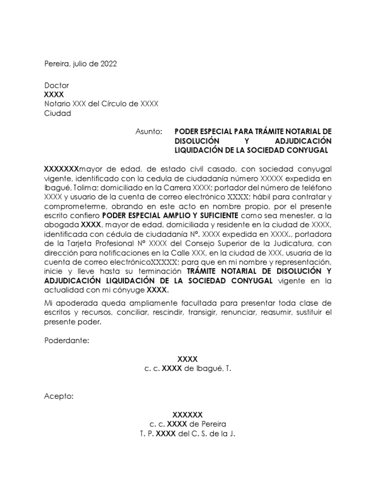 Minuta Poder Especial | PDF