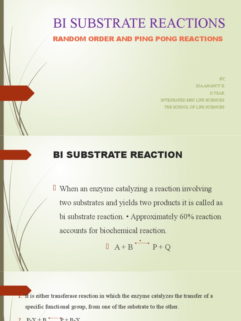 Bi Substrate Reactions | PDF | Enzyme | Chemical Reactions
