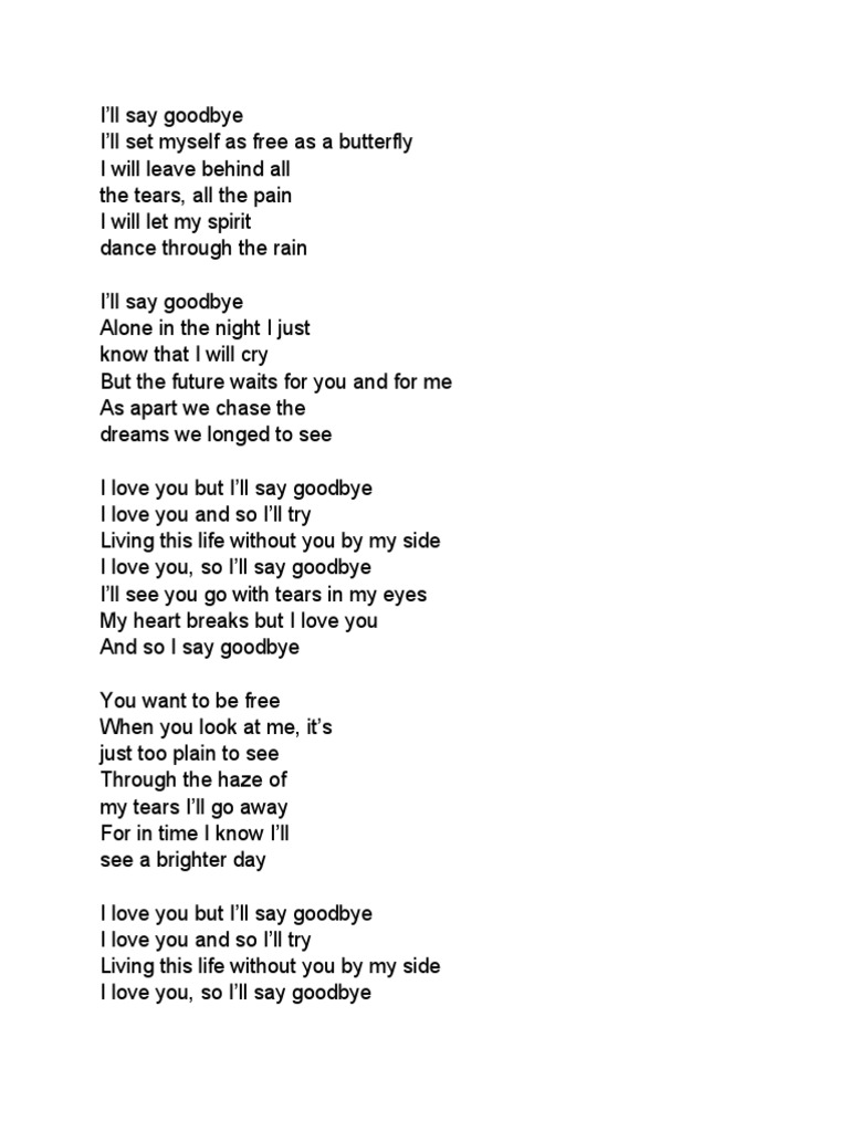 And So I Say Goodbye | PDF