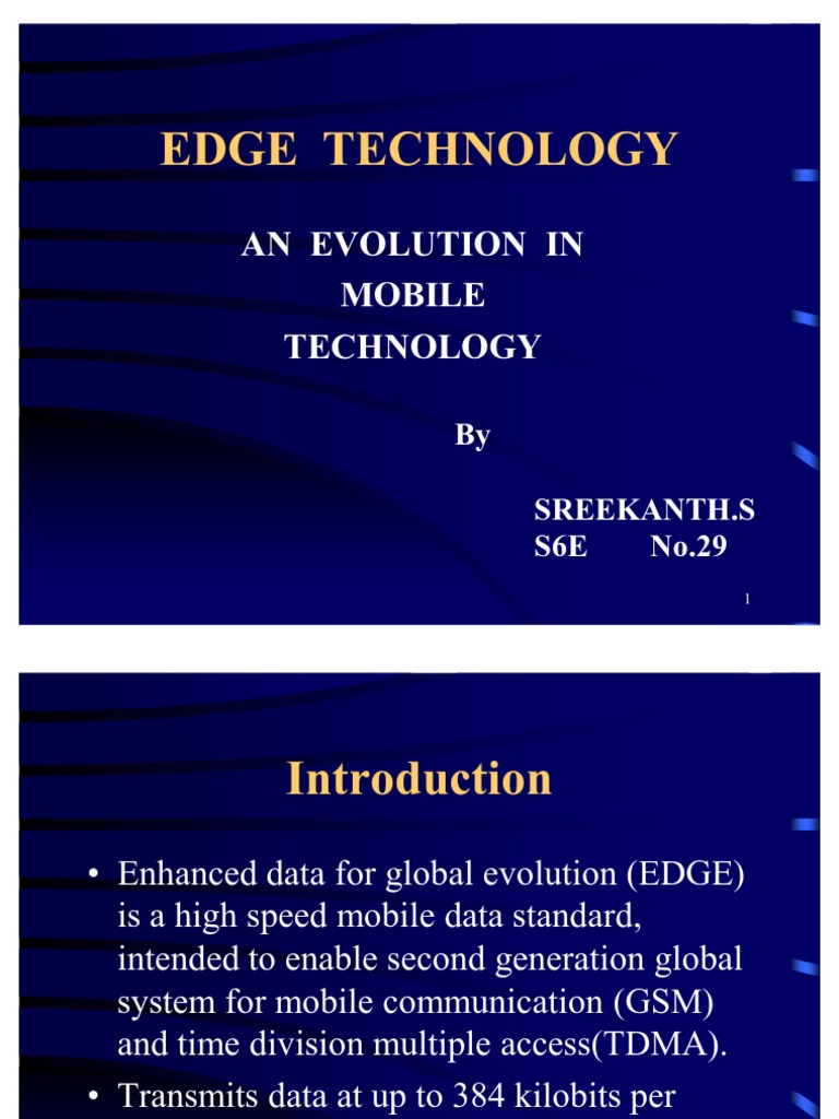 Edge Technology: An Evolution in Mobile Technology | PDF