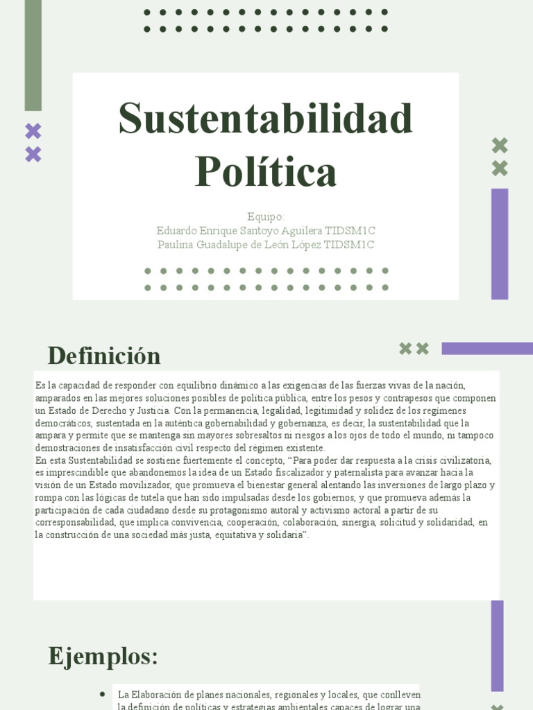 Sustentabilidad Politica Proyecto | PDF | Sustentabilidad | Desarrollo sostenible