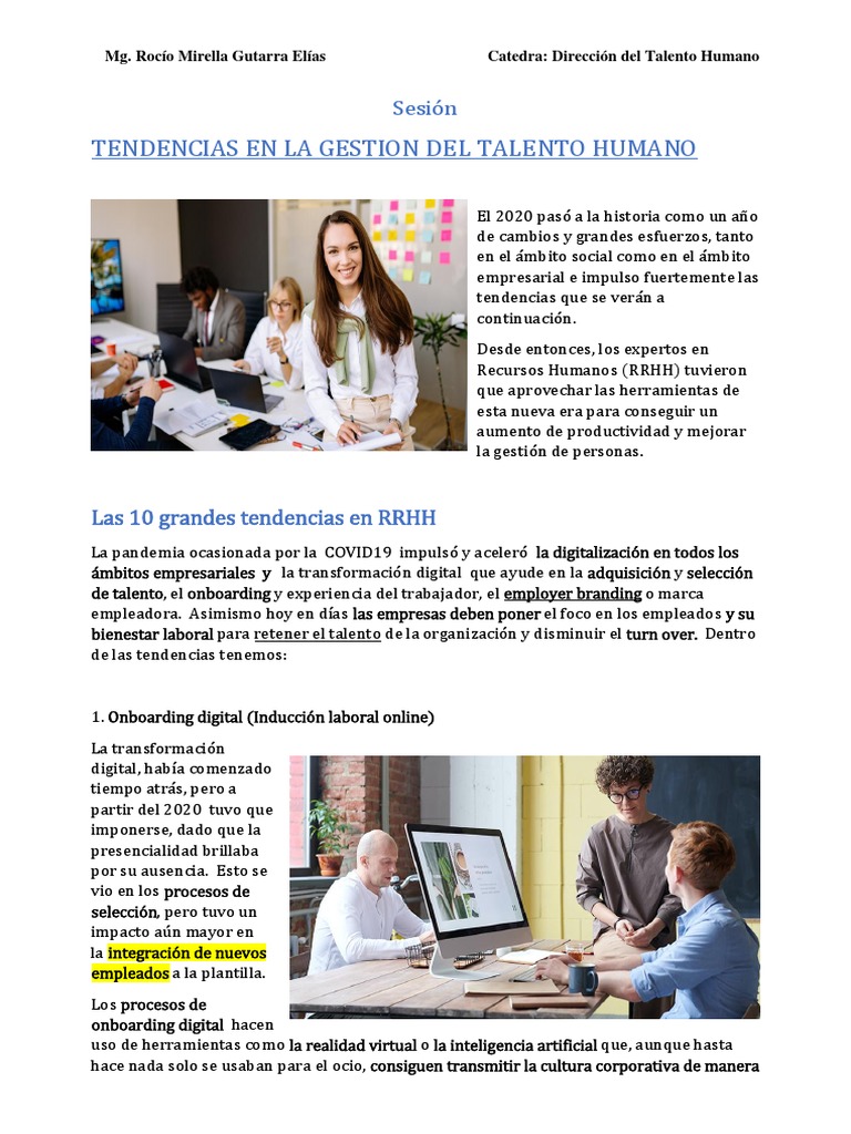 Sesion - Tendencias en La Gestión Del Talento Humano - Final | PDF ... Sesion - Tendencias en La Gestión Del Talento Humano - Final | PDF ...