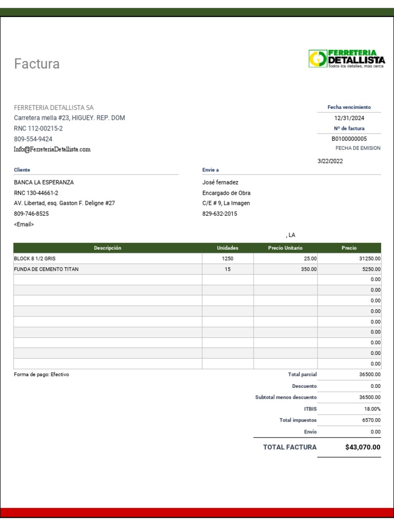 Modelo Factura | PDF