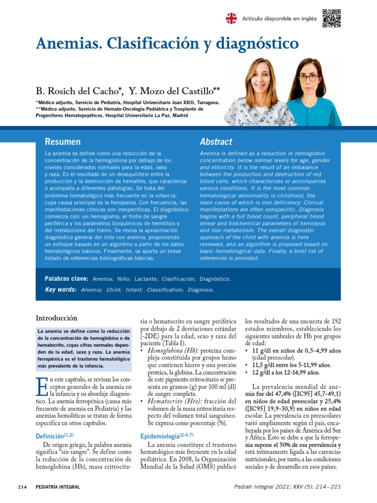 Anemias. Clasificacion y Diagnostico | PDF