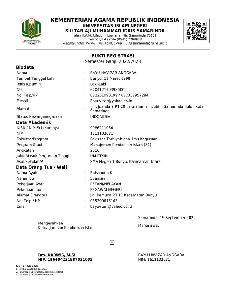 Lembar Bukti Registrasi-20221 | PDF