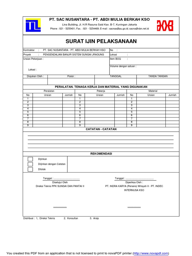 Form Request Pekerjaan | PDF