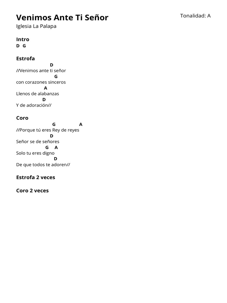 Venimos Ante Ti Senor | PDF