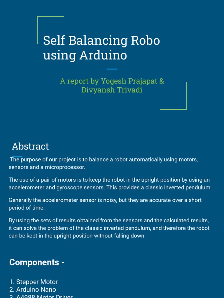 Self Balancing Robot Using Pid | PDF | Accelerometer | Gyroscope