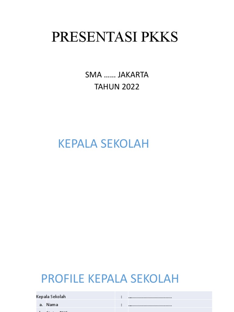 Presentasi PKKS Kepala Sma... | PDF