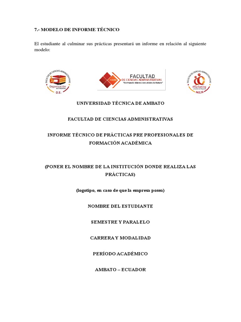 Modelo Informe Tecnico | PDF