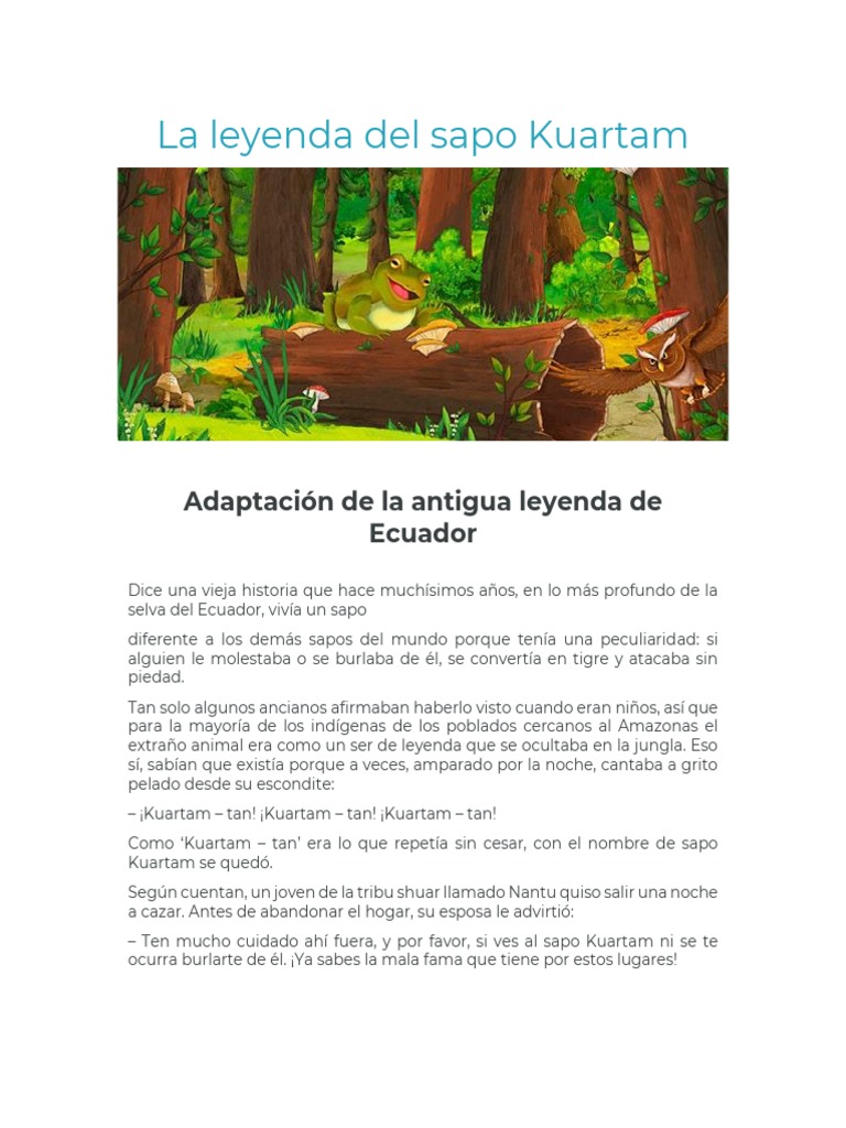 La Leyenda Del Sapo Kuartam | PDF