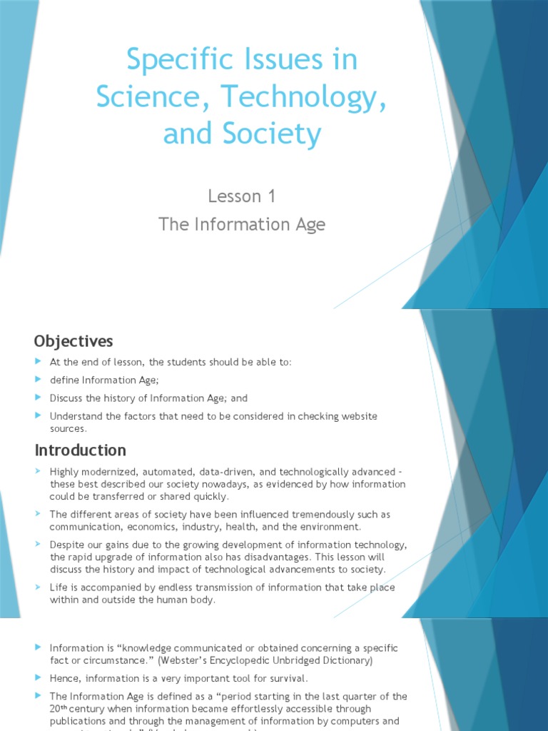 Specific Issues in Science, Technology, and | PDF | Personal Computers ...