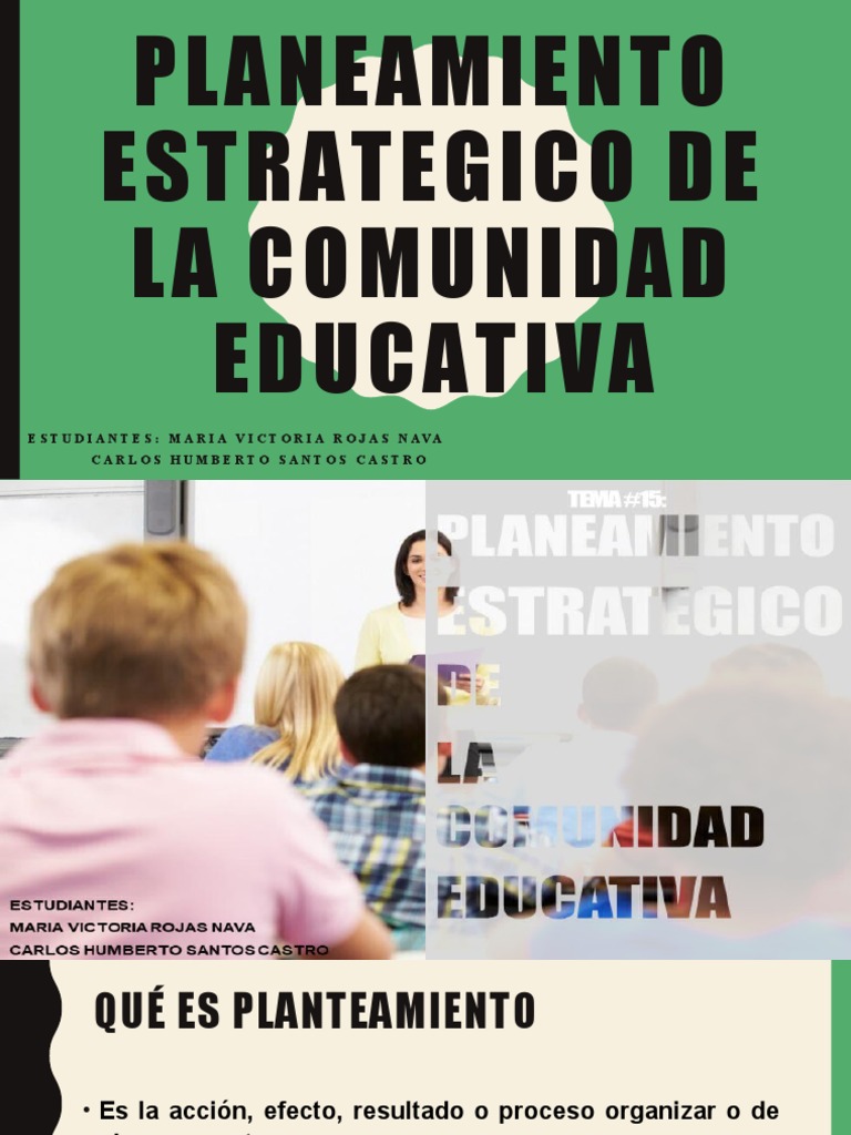 Planteamiento Estrategico de La Comunidad Educativa | PDF