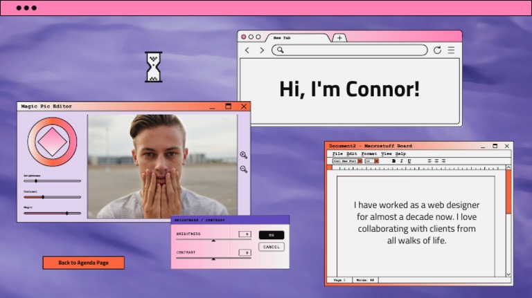 Web Design Portfolio Presentation in Pink Purple Orange Digitalism ...