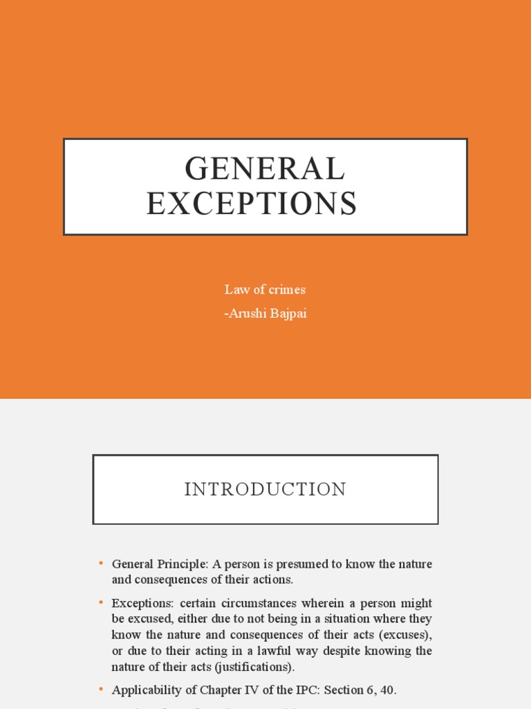 General Exceptions | Download Free PDF | Insanity Defense | Ethical Principles
