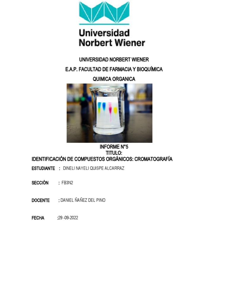 Quimica Organica - Informe 5 | PDF | Cromatografía | Elución