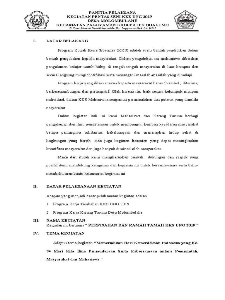 Proposal Pensi | PDF | Ilmu Sosial