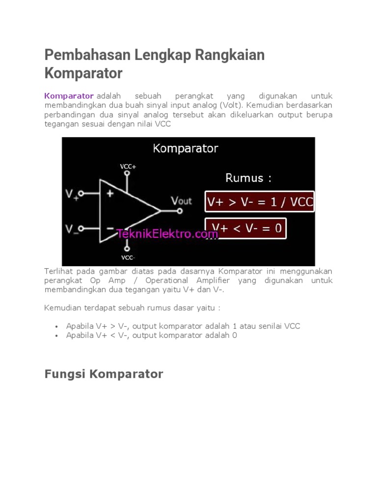 Rangkaian Komparator | PDF