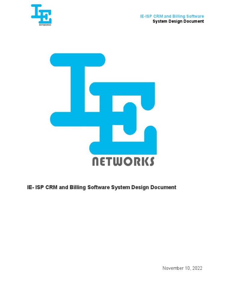 IE-ISP CRM and Billing Software System Design Document V0.1 | PDF