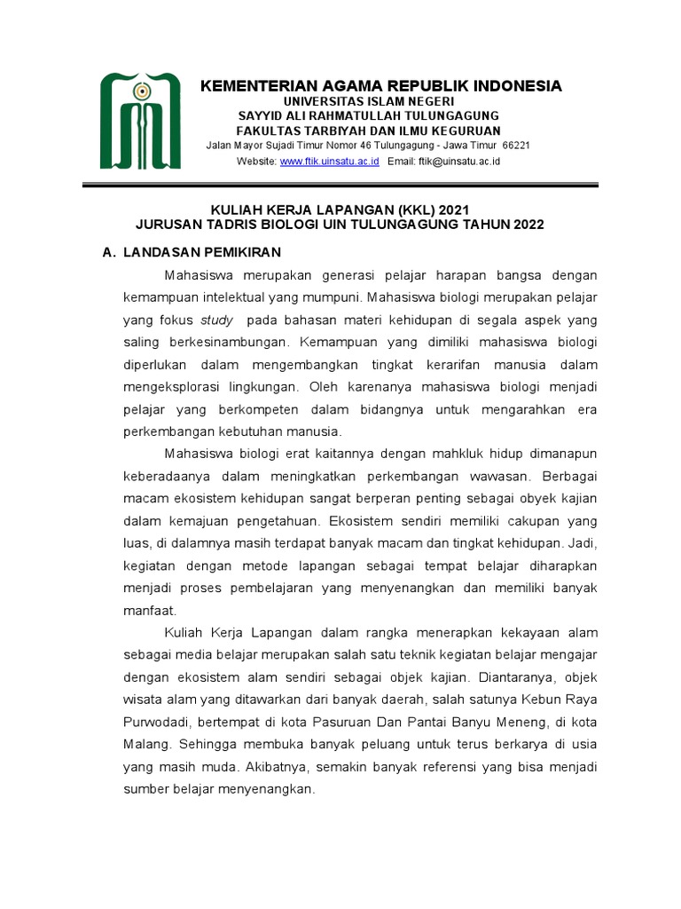 Proposal KKL Angkatan 2021 | PDF