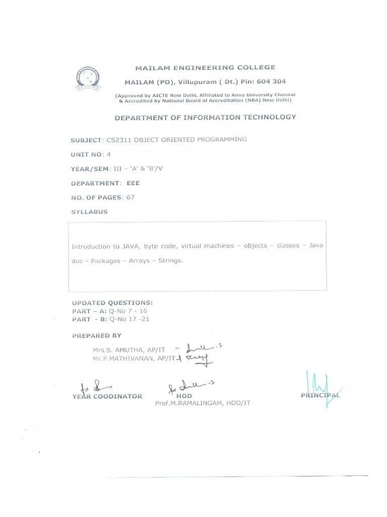 OOPS Unit 4 | PDF | Java (Programming Language) | Method (Computer Programming)