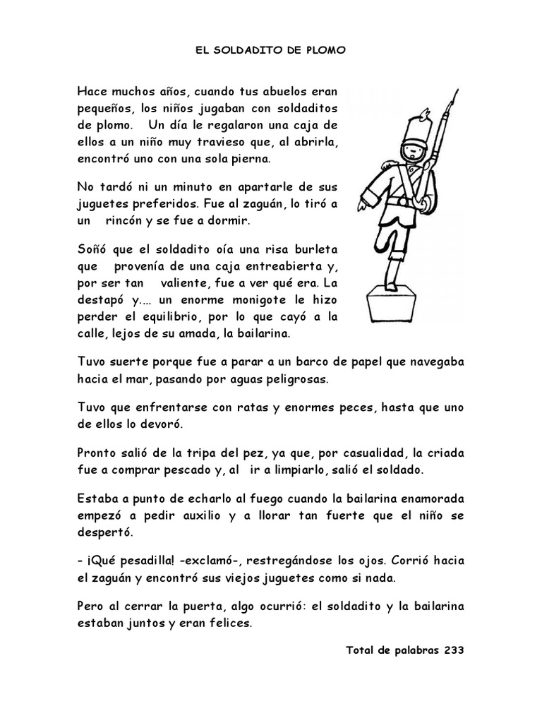 El Soldadito de Plomo: Cuento Corto | PDF | Arte