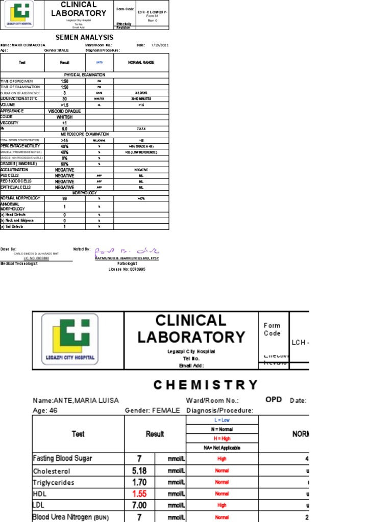 Semen Analysis | PDF | Medical Specialties | Clinical Medicine