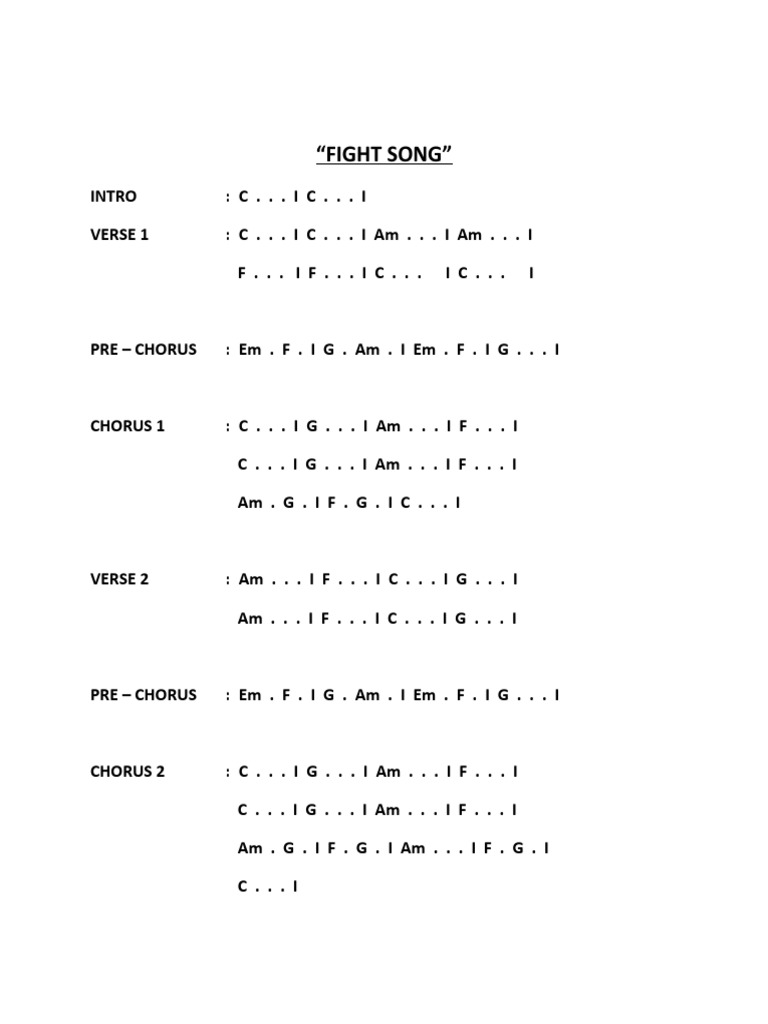 Chord Fight Song | PDF