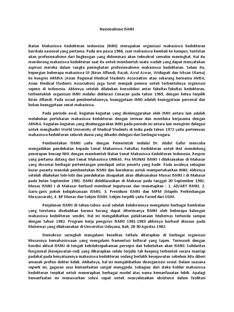 Nasionalisme ISMKI | PDF | Sains & Matematika