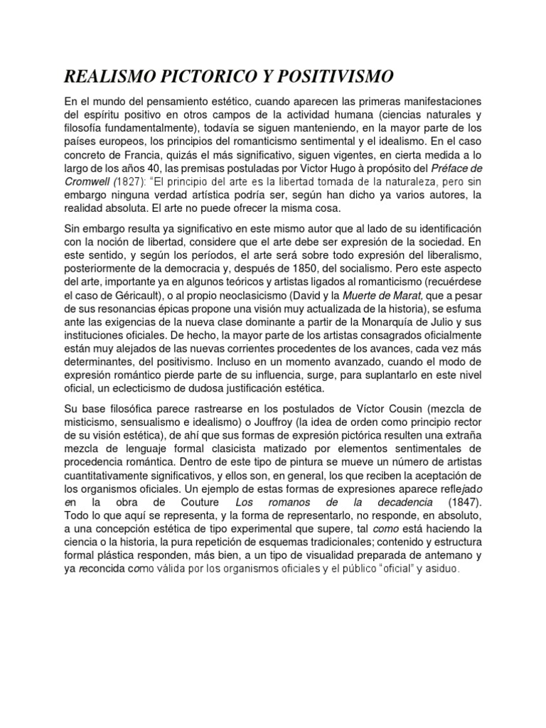 Realismo Pictorico | PDF | Romanticismo | Estética