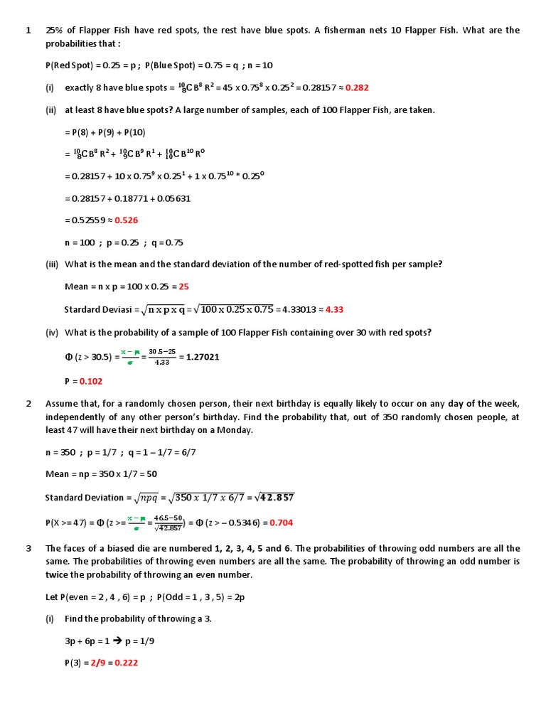 Exercise 7B PG 183 | PDF | Odds | Statistical Analysis