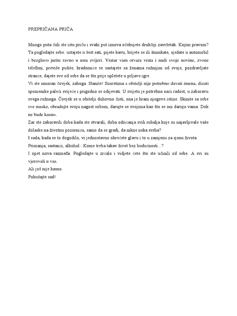 Prepricana Prica | PDF