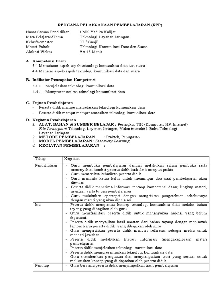 RPP - TLJ-KD 3.4 | PDF