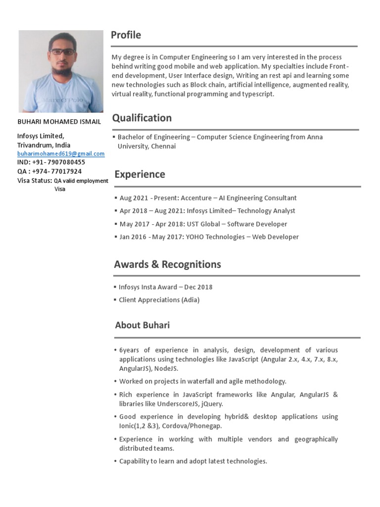 Resume Buhari S | PDF | Angular Js | Information Technology