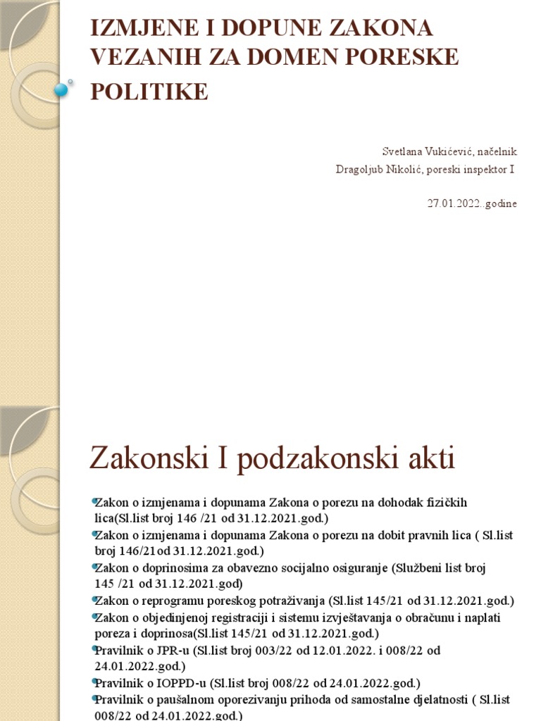 Prezentacija - Uprava Prihoda | PDF