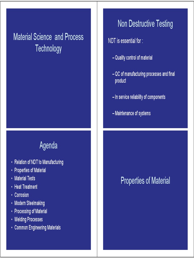 Material Science and Process Technology For NDT | PDF