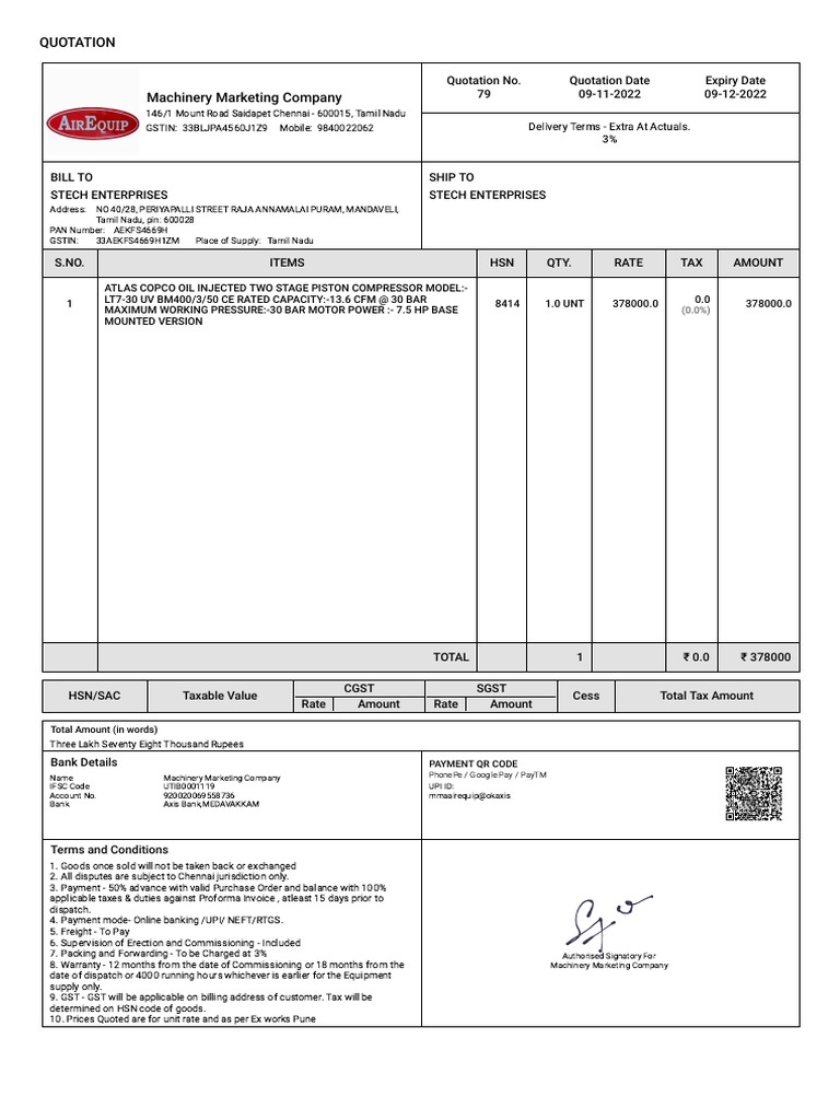 79 Quotation Stech Enterprises | PDF | Taxes | Economies