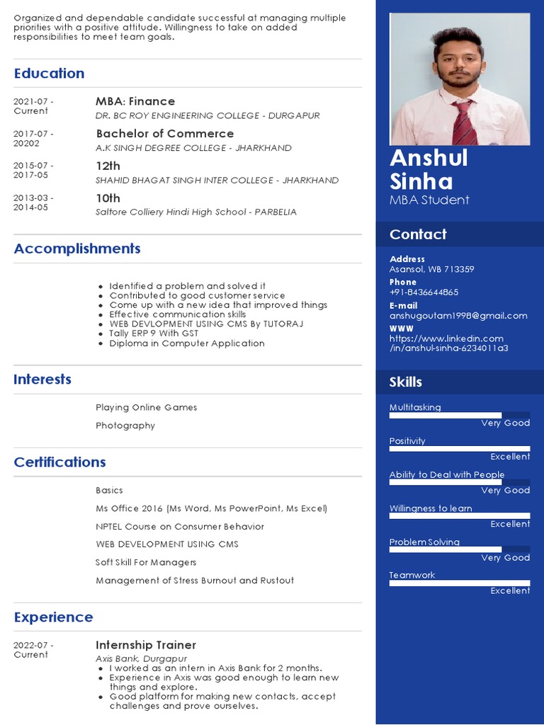 Anshul Sinha Resume 2 | PDF